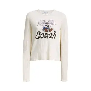 BRAIN DEAD X Coach Long Sleeve Graphic Pointelle Top