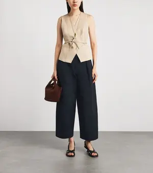 ME+EM Cotton Barrel-leg Trousers