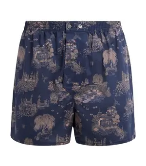 Derek Rose Cotton Boxer Shorts - Navy
