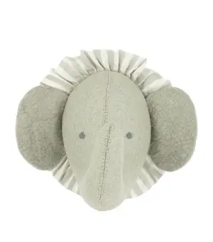 FIONA WALKER Mini Organic Wool Elphant Head Decoration - Grey