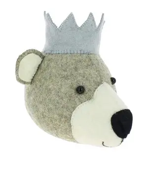 FIONA WALKER Mini Organic Wool Bear Head Decoration