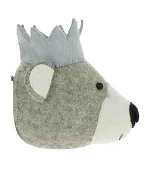 FIONA WALKER Mini Organic Wool Bear Head Decoration