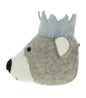 FIONA WALKER Mini Organic Wool Bear Head Decoration