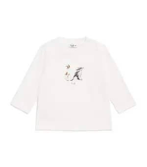 IL GUFO Cotton Dog Print T-shirt - Ivory