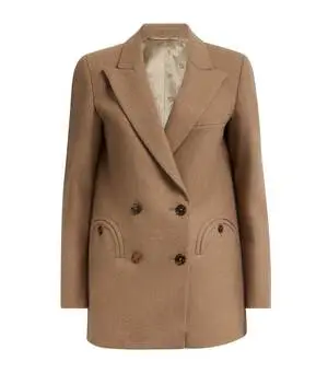 BLAZÉ MILANO Virgin Wool-cashmere Everyday Double-breasted Blazer - Beige