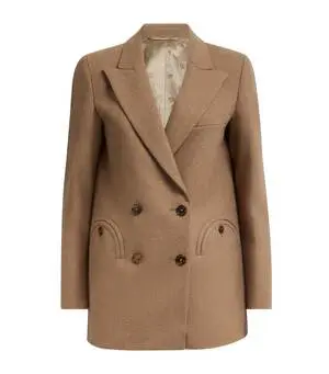 BLAZÉ MILANO Virgin Wool-cashmere Double-breasted Blazer - Beige