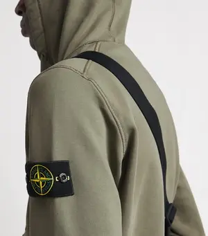 Stone Island Organic Cotton Fleece Hoodie - Green