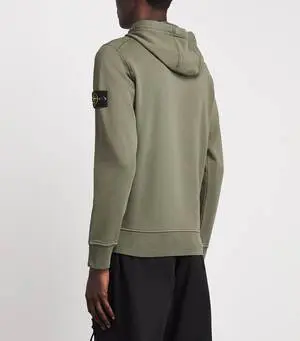 Stone Island Organic Cotton Fleece Hoodie - Green