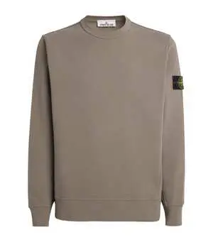 Stone Island Ribbed Compass Patch Sweatshirt - Green