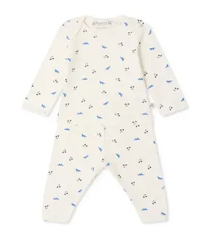 Bonpoint X Maison Kitsuné Cotton T-shirt And Leggings Set - White