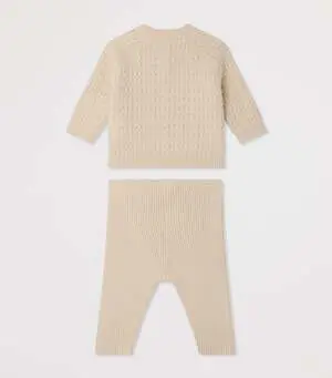 Bonpoint Cotton Cardigan And Trousers Set