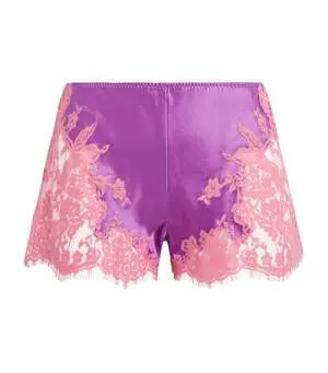 MARJOLAINE Silk Floral Lace Shorts