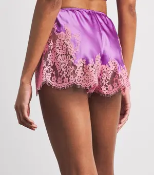 MARJOLAINE Silk Floral Lace Shorts