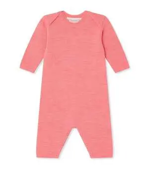 Bonpoint Wool Eli Playsuit - Pink
