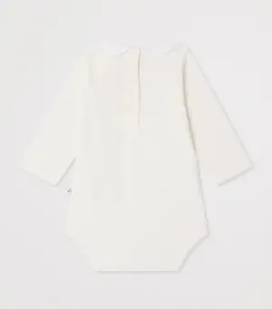 Bonpoint Organic Cotton Embroidered Cygne Bodysuit