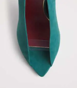 Valentino Garavani Suede Open-toe Pumps - Green