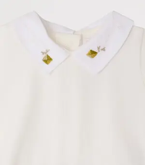 Bonpoint Cotton Embroidered Julliet Bodysuit