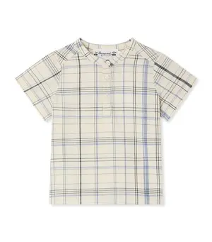 Bonpoint Cotton Check Shirt - Blue