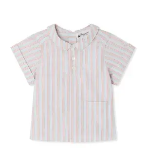 Bonpoint Cotton Check Shirt - Turquoise