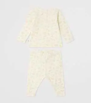 Bonpoint Cotton Floral Print Top And Trousers Set