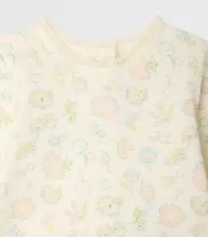 Bonpoint Cotton Floral Print Top And Trousers Set