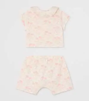 Bonpoint Cotton Floral Top And Shorts Set