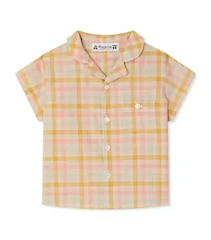 Bonpoint Cotton Check Shirt - Pink