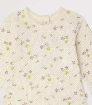 Bonpoint Cotton Floral Top And Trousers Set