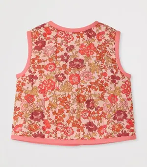 Bonpoint Cotton Floral Print Gilet