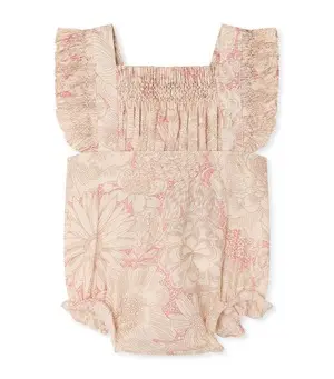 Bonpoint Cotton Floral Bodysuit - Pink