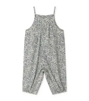 Bonpoint Cotton Floral Print Jumpsuit - Navy