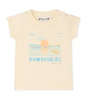 Bonpoint Cotton Printed T-shirt - Ivory