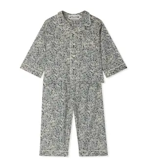 Bonpoint Organic Cotton Floral Pyjamas - Navy