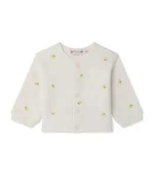 Bonpoint Embroidered Cherry Cardigan - Ivory