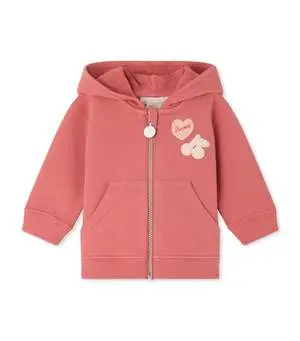 Bonpoint Cotton Embroidered Hoodie - Pink