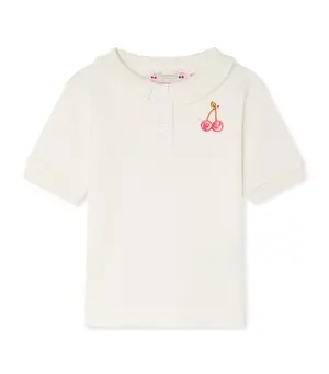 Bonpoint Cotton Embroidered Polo Shirt - White