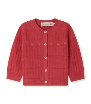 Bonpoint Cotton Cherry Cardigan