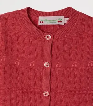 Bonpoint Cotton Cherry Cardigan