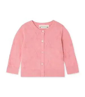 Bonpoint Cotton Intarsia Teyana Cardigan - Pink
