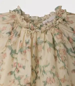 Bonpoint Silk Floral Print Dress And Bloomers Set