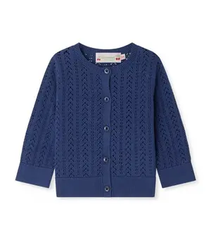 Bonpoint Cotton Cardigan - Navy