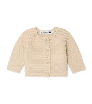 Bonpoint Cotton Cardigan - Beige