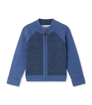 Bonpoint Wool Zip-up Sweatshirt - Navy