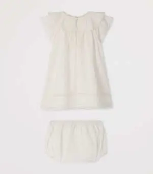 Bonpoint Cotton Lenou Dress And Bloomers Set