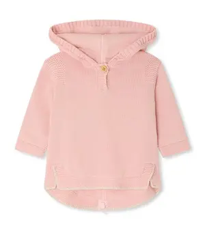 Bonpoint Cotton Longline Hoodie - Pink