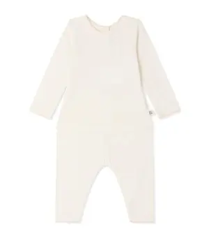 Bonpoint Cotton Top And Trousers Set - White