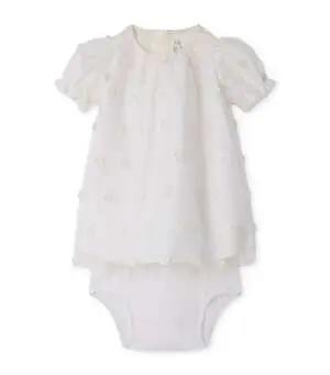 Bonpoint Embroiders Dress And Bloomers Set - White