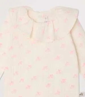 Bonpoint Cotton Ruffled-collar Top And Trousers Set