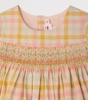 Bonpoint Cotton Check-print Smocked Dress
