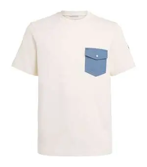 Moncler Cotton Denim-pocket T-shirt - Ivory